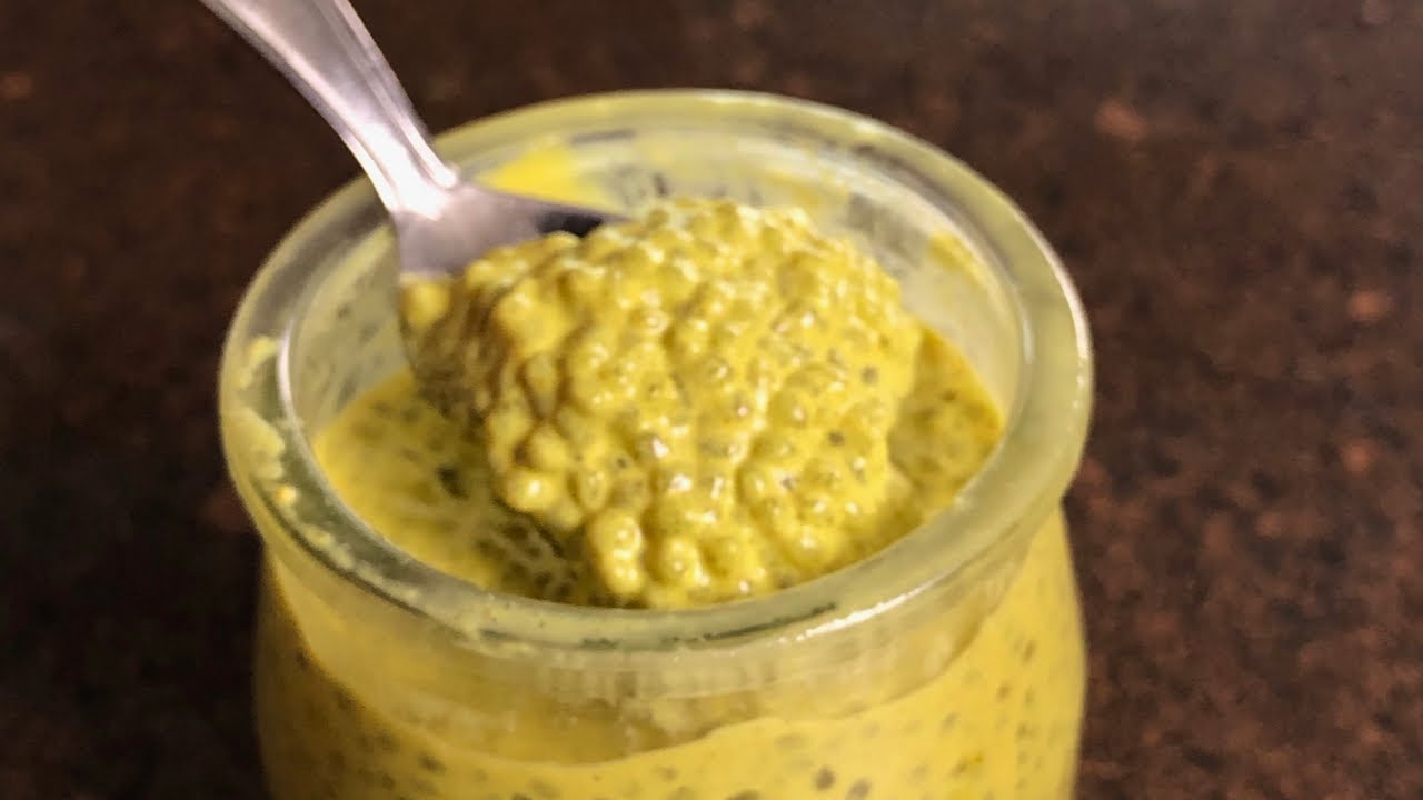 Golden Frogspawn Custard (Vegan) | Hemp Milk and Chia Pudding with ...
