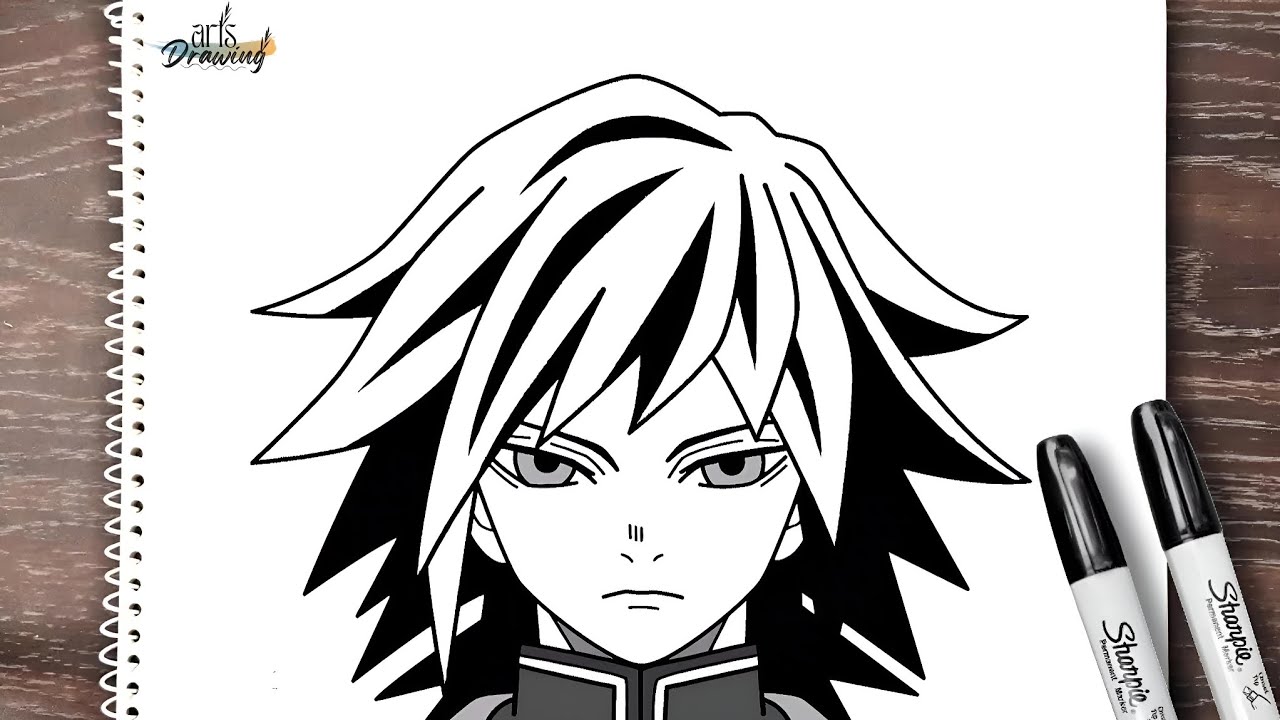 How to draw Giyu Tomioka from Demon Slayer step by step - YouTube