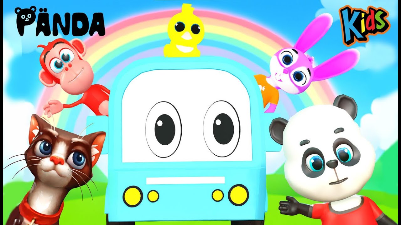 The Wheels on The Bus Song | Colorful Bus | Nursery Rhymes & Kids Songs ...