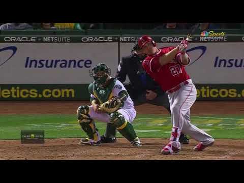 Mike Trout MLB slow motion instant replay baseball swing 17 HR FB - YouTube