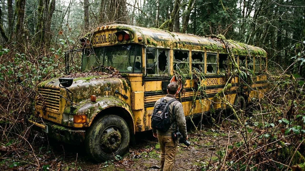 Found a Rotted 1990 School Bus in an Overgrown Lot.. Transformed into ...