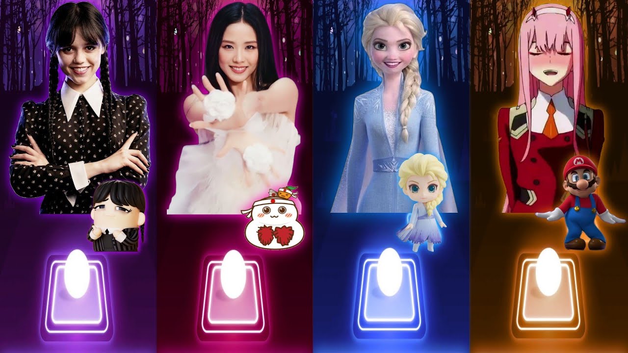 WEDNESDAY DANCE WITH MY HANDS 🆚 BLACKPINK JISOO FLOWER 🆚 ELSA LET IT GO ...