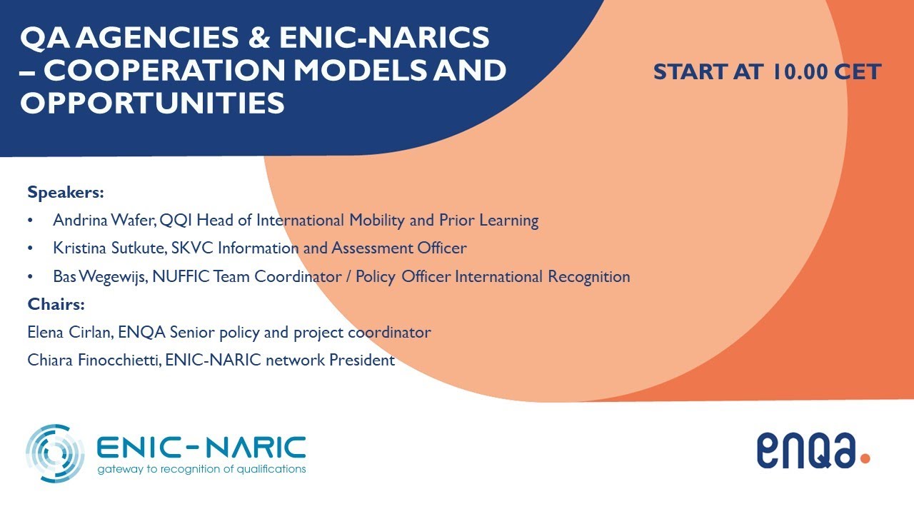 ENQA webinar: ENIC-NARIC cooperation - YouTube