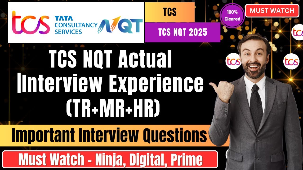 🔥TCS Ninja Interview Experience | TR + MR + HR | TCS NQT Interview ...