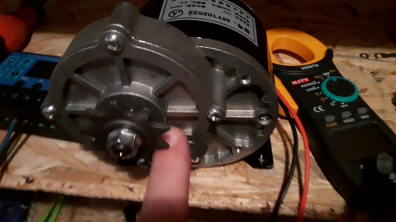 E fahrad motor DC 24 v 250 w BENUTZT ALS GENERATOR bringt 60 V - YouTube