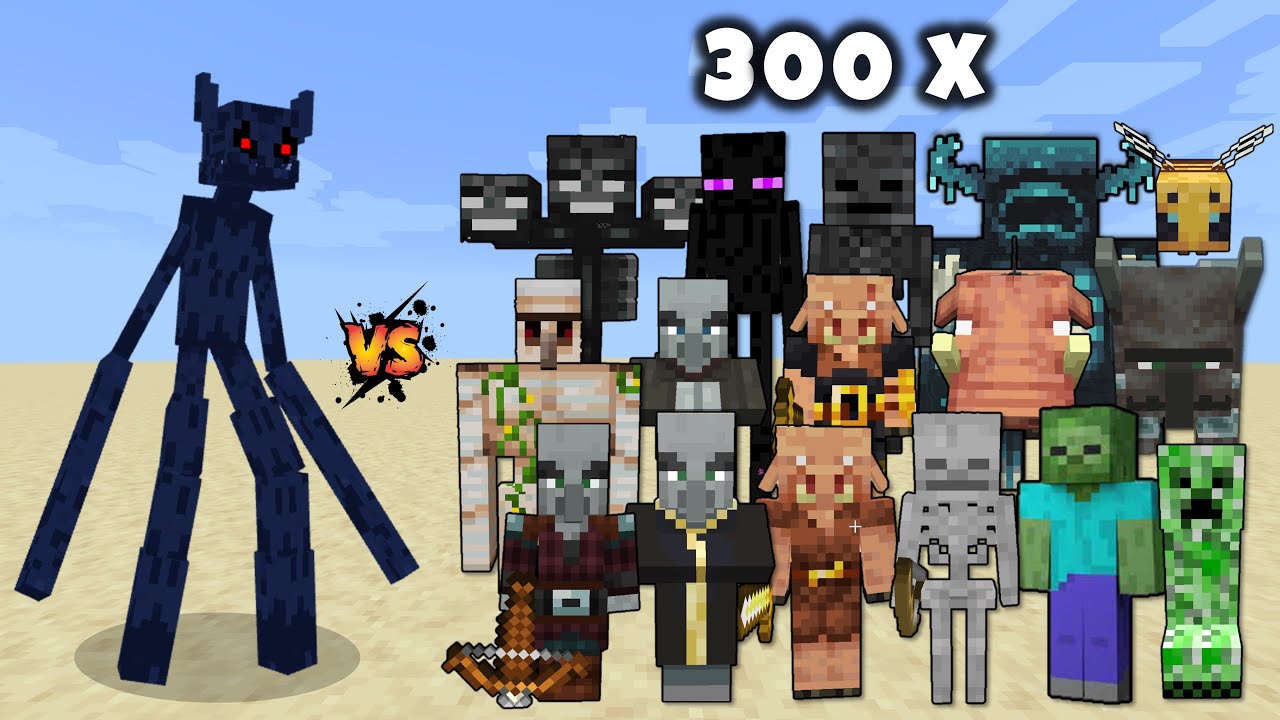 Mutant Endermight vs 300 of Every Minecraft Mob - Mutant Endermight vs ...