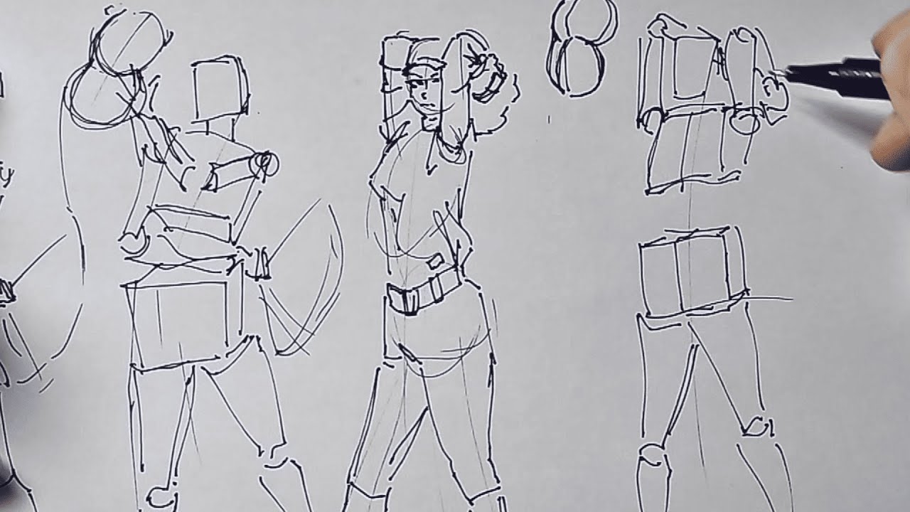 Drawing People in Different Poses | Practice - YouTube