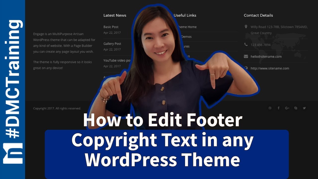 How to Edit Footer Copyright Text in any WordPress Theme Posts - YouTube