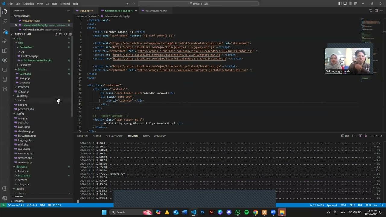 UTS Web Framework Membuat local web dengan laravel 11 || KALENDER LARAVEL - YouTube