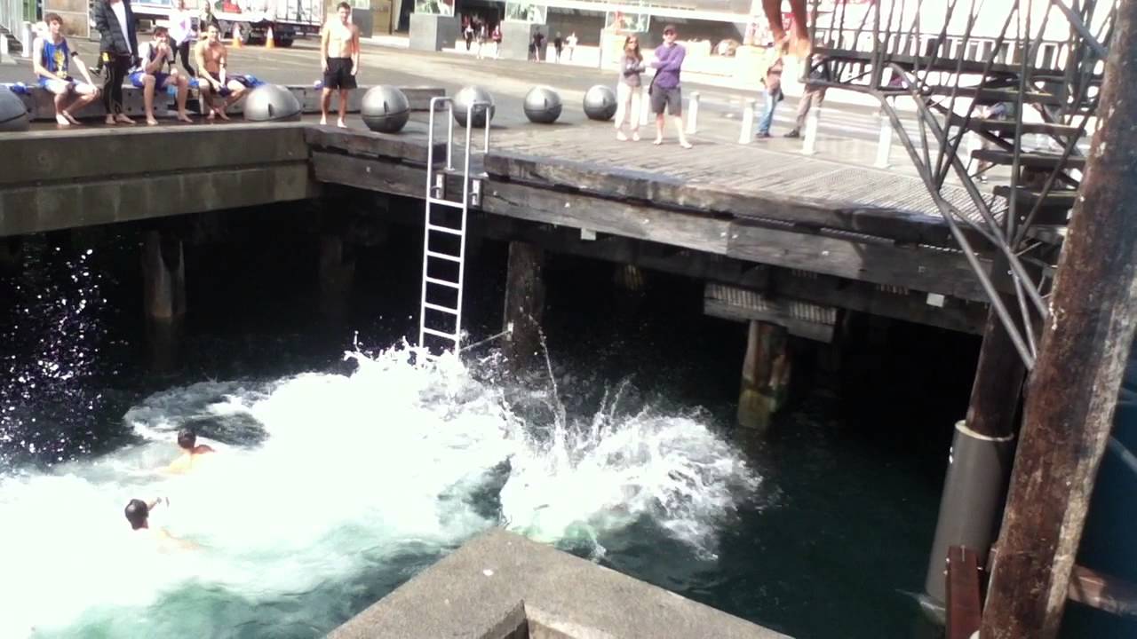 Rongotai boys wharf jumping 1 - YouTube