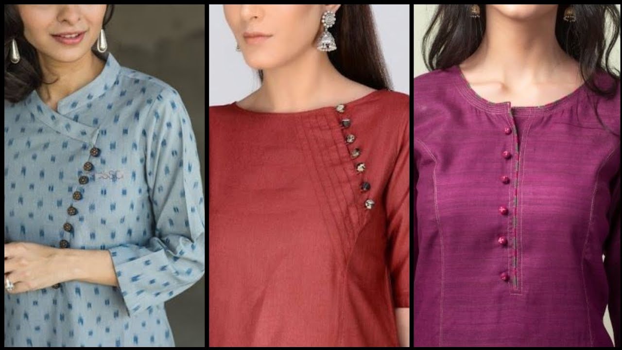 Eyecatching and beautiful collection of buttons neck designs - YouTube