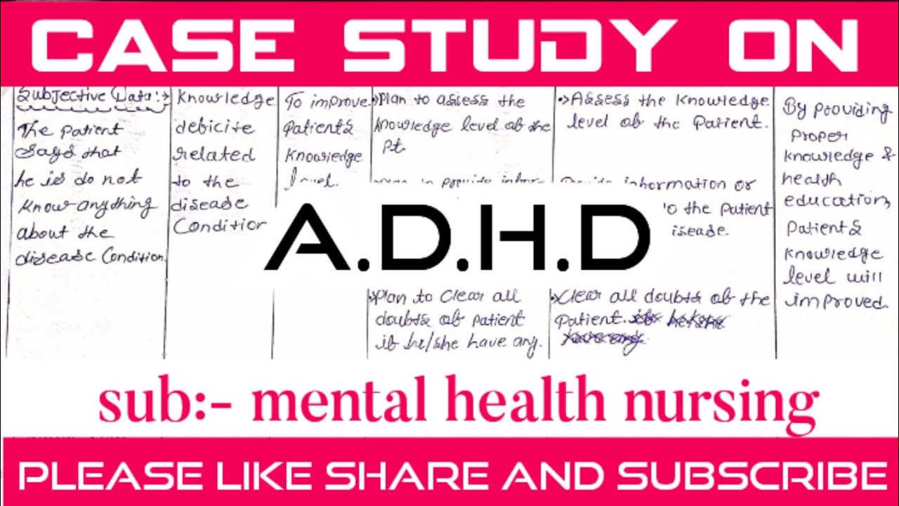 Case study on ADHD (attention deficiat hyperactive disorder ...