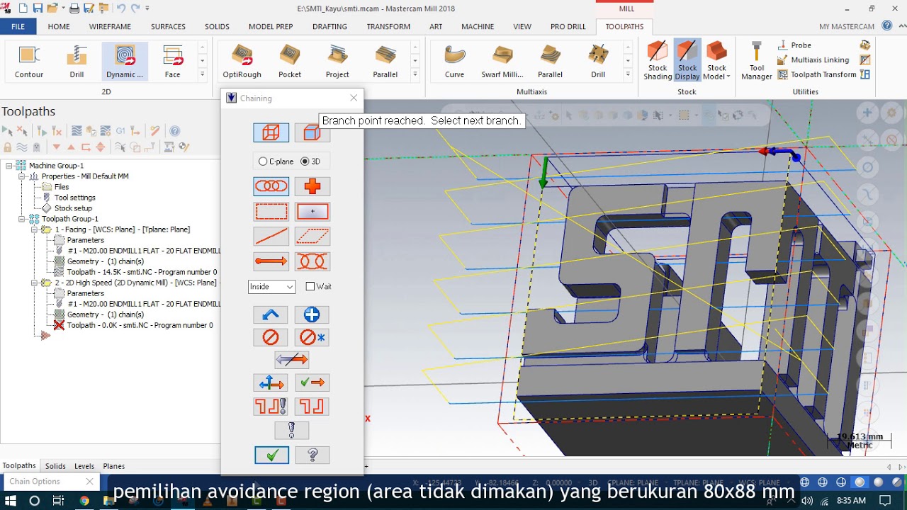 3. MASTERCAM - PEMROGRAMAN DYNAMIC MILL - YouTube