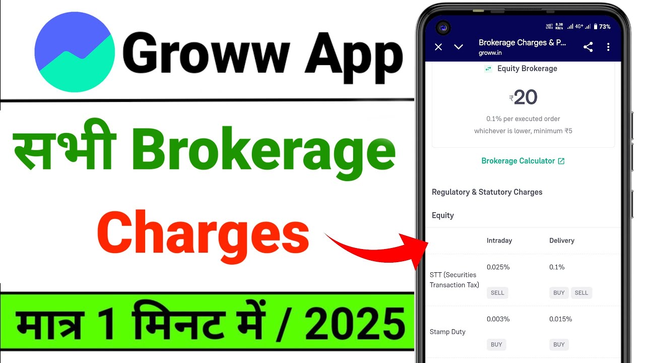 Groww app brokerage charges | Groww app charges in hindi - YouTube