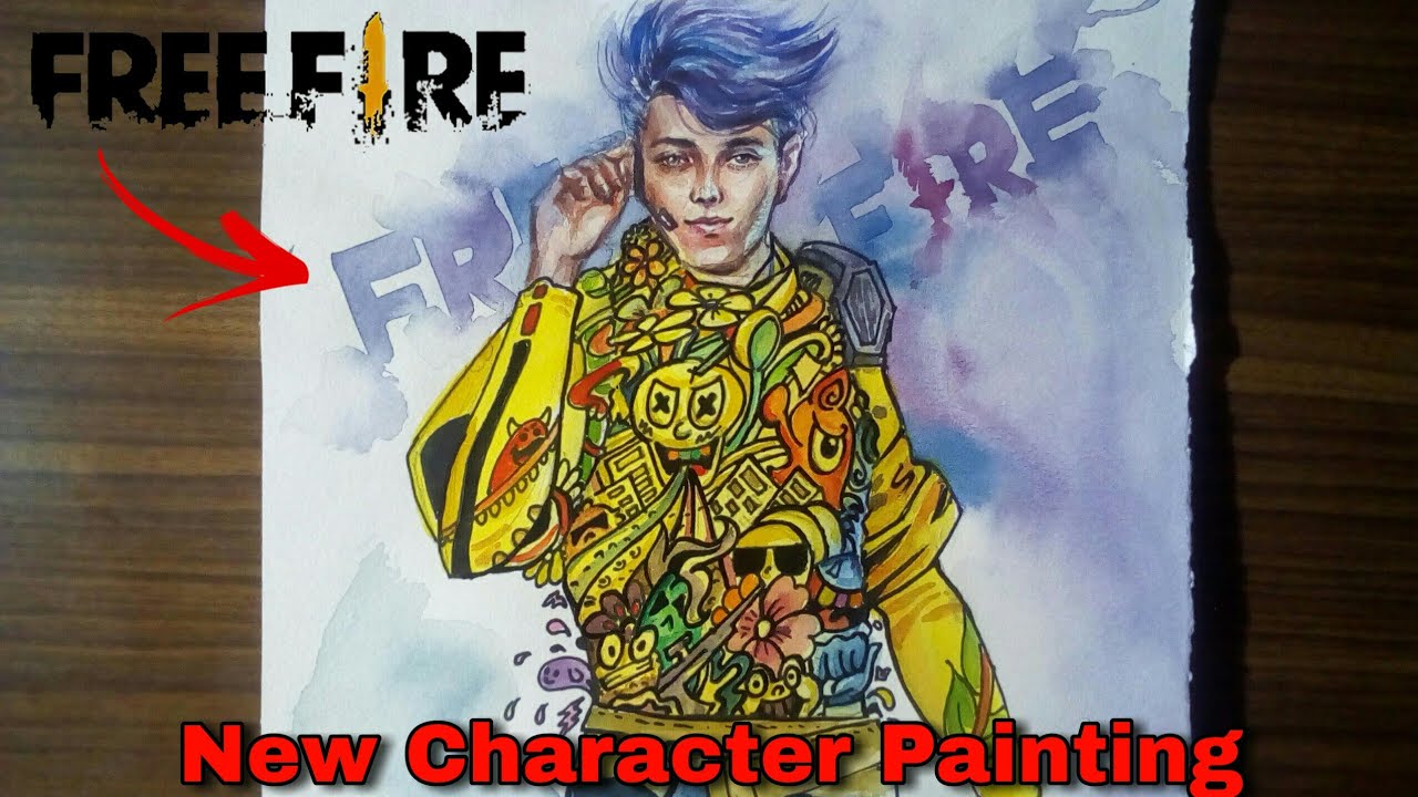 Free Fire Watercolor Painting | Doodle Timelapse | New Character by ...