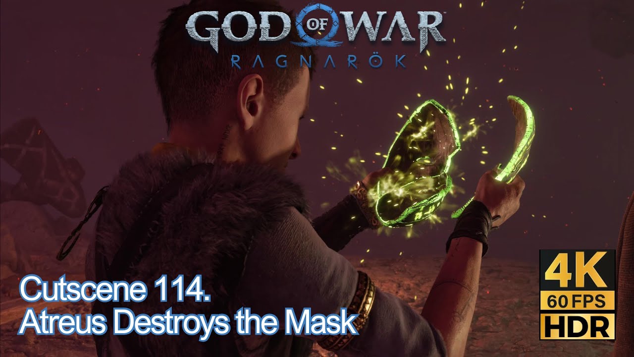 Atreus Destroys the Mask Cutscene 114. God of War Ragnarök - YouTube