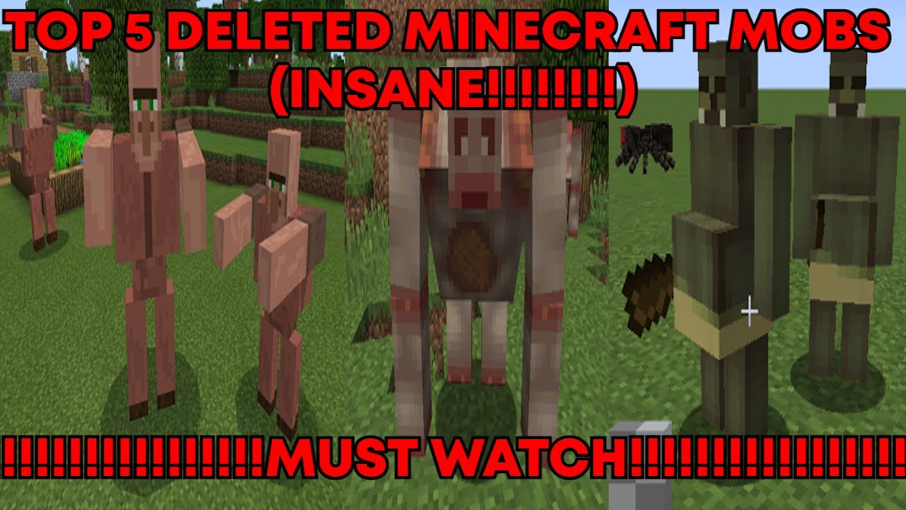 top 5 deleted minecraft mobs - YouTube