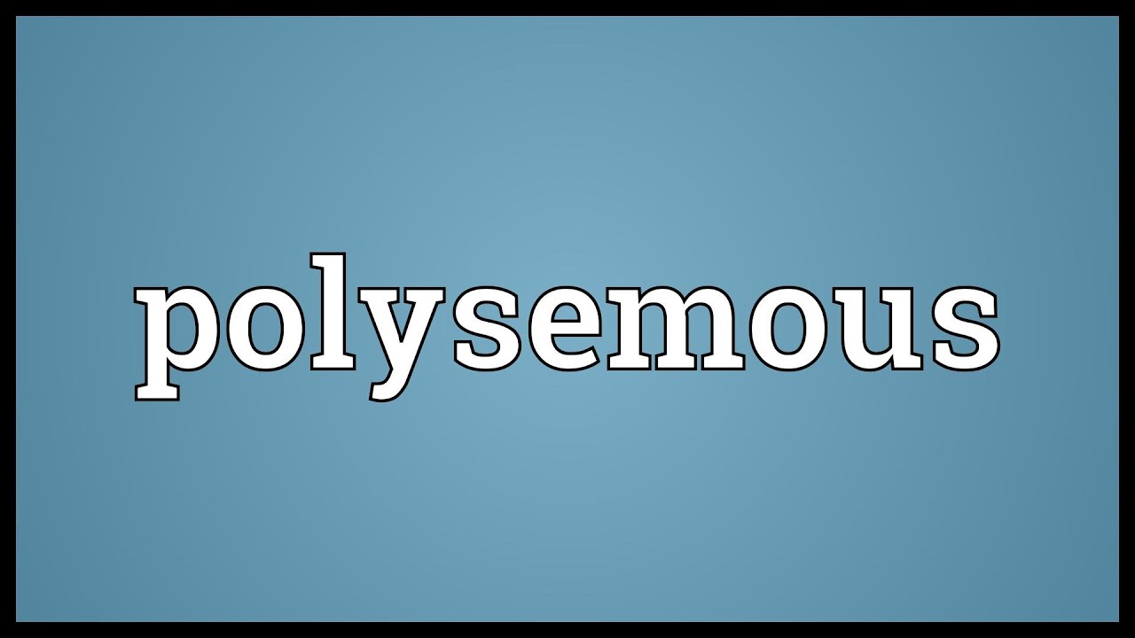 Polysemous Meaning - YouTube