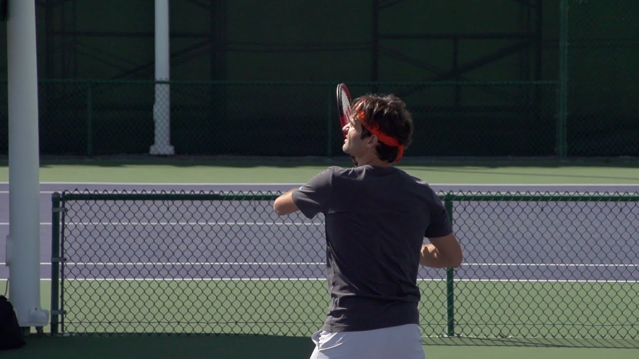 Roger Federer Volley and Overhead In Super Slow Motion 2 - Indian Wells ...