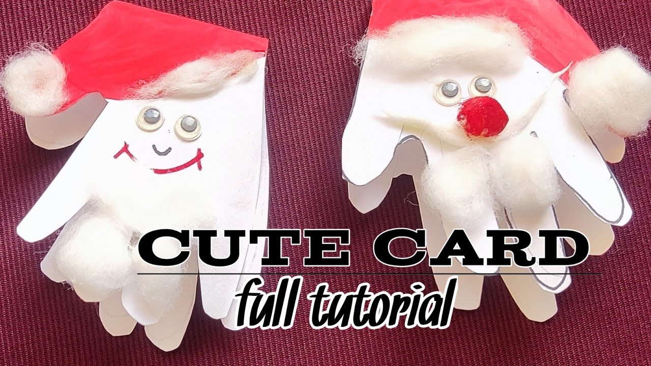 Christmas craft|how to make christmas card|santa card ideas - YouTube