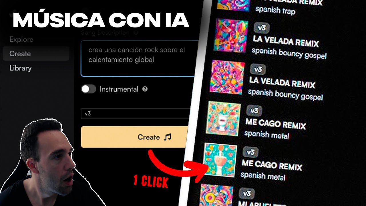 Cómo CREAR CANCIONES con INTELIGENCIA ARTIFICIAL | Hacer CANCIONES personalizadas con IA | SUNO ...