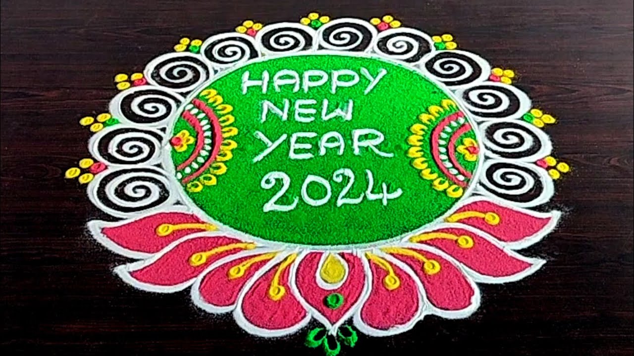 2024 New Year Special Lotus Rangoli 🌹 New Year Muggulu 🌹 New Year ...