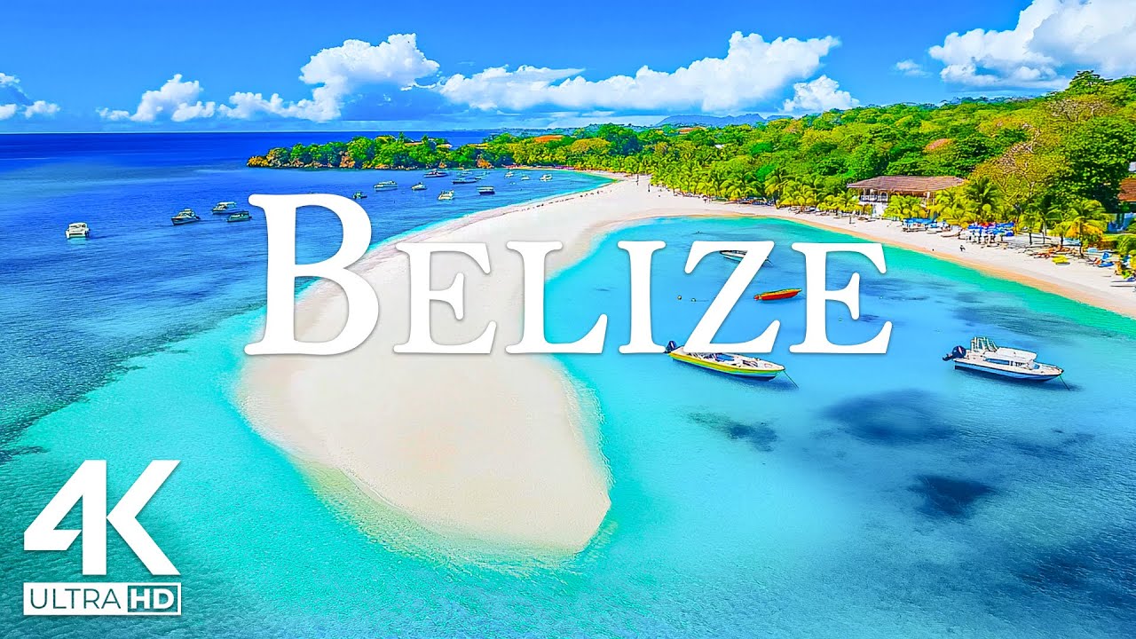 Flying Over Belize (4K UHD) - Stunning Beaches & Turquoise Waters with ...