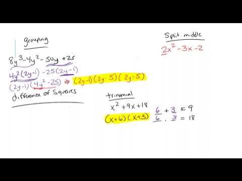 Factoring Methods - Grouping and Split the Middle Term - YouTube