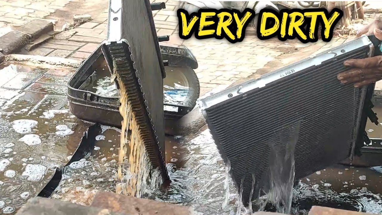 Car radiator cleaning | cleaning radiator | cleaning radiator car - YouTube