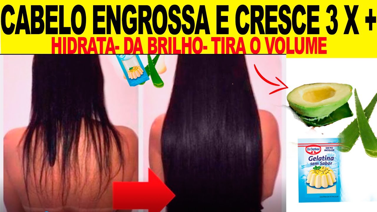 Cabelo engrossa Cresce 3X mais receita para crescer o cabelo, como ...