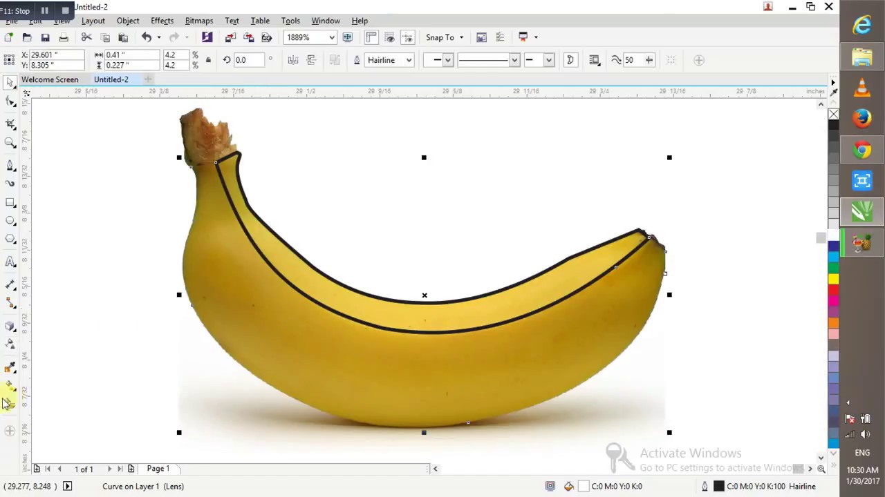 How To Use Mesh Fill Tool In Coraldraw Creating Realistic Banana By how-to-use-mesh-fill-tool-in-coraldraw-creating-realistic-banana-by