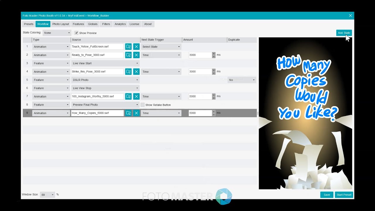 Spire Photo Booth, Software Operation: Workflow Builder - YouTube