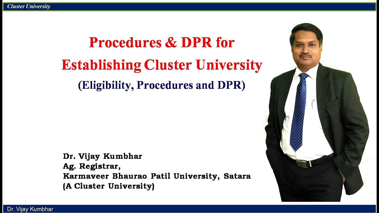 Procedures & DPR for Establishing Cluster University - YouTube