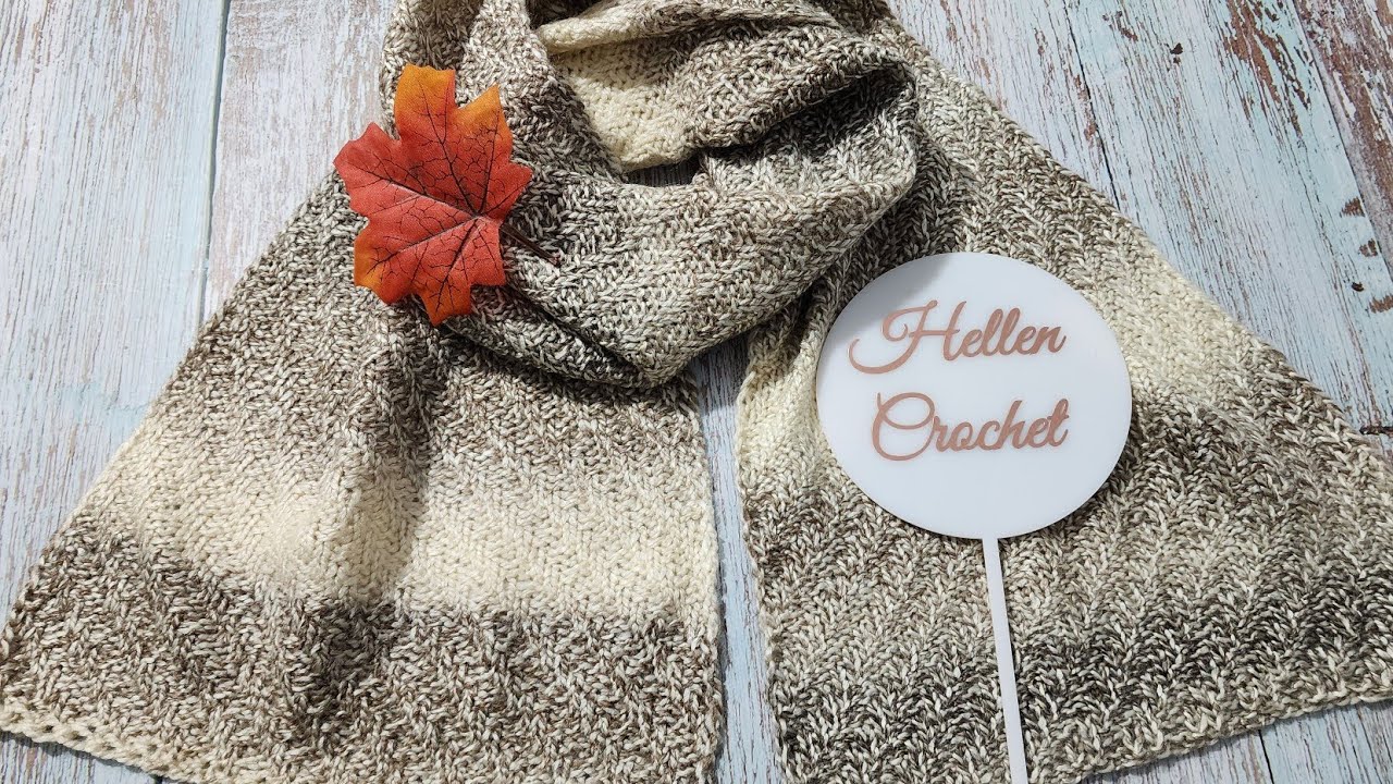 Cum tricotam un model de fular barbatesc - YouTube