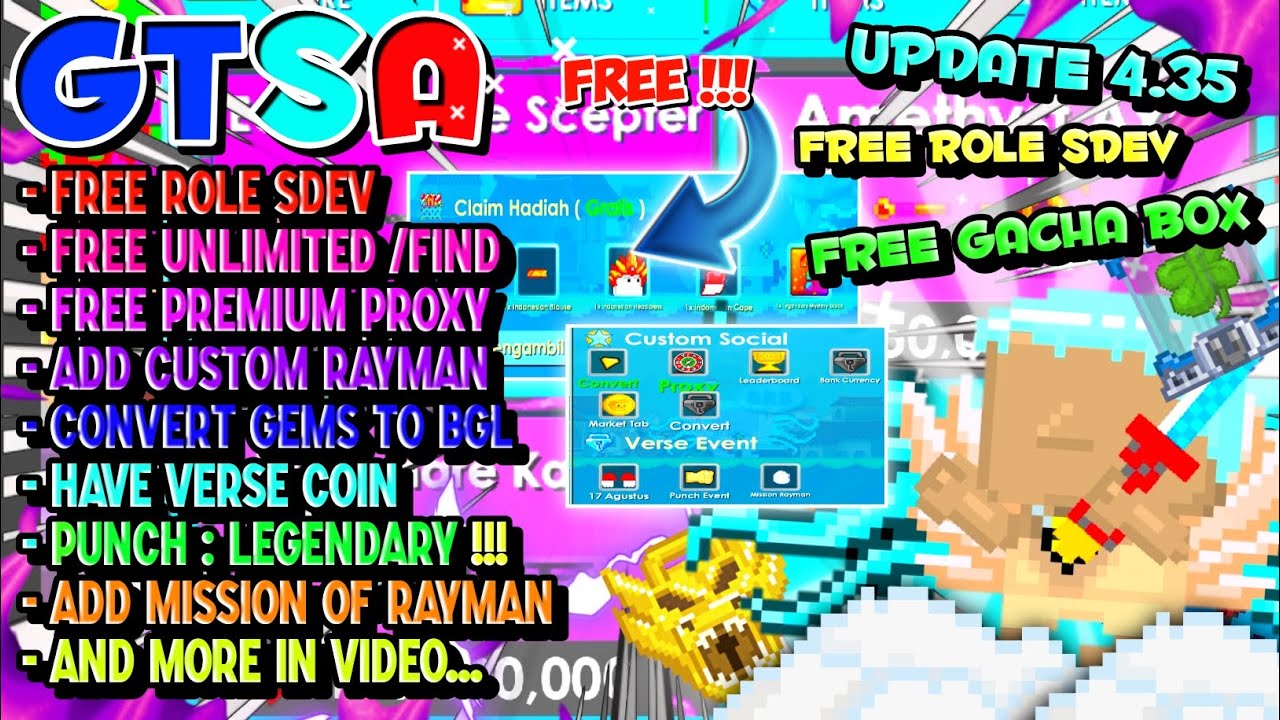 GACHA BOX GRATIS!! FREE ROLE SDEV😱💸| GROWTOPIA PRIVATE SERVER TERBARU ...
