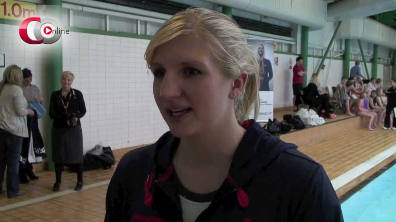 Children in the swim as Olympic champion visits Barnsley - YouTube