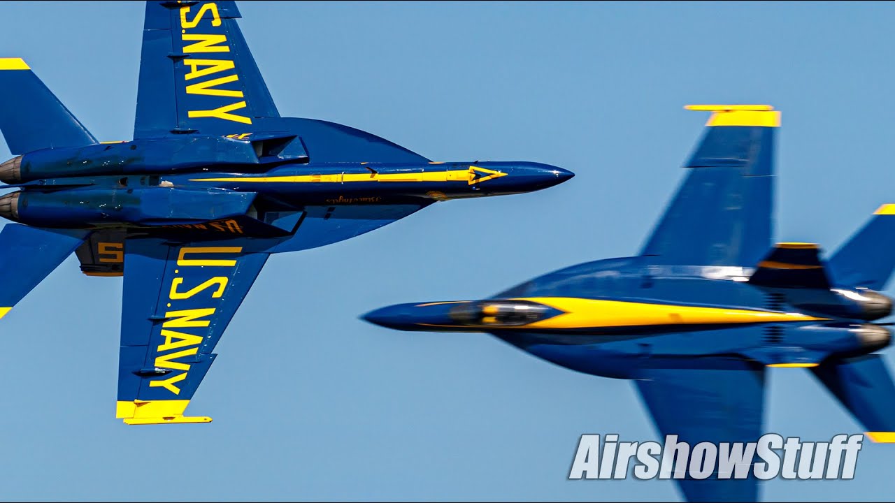 US Navy Blue Angels - Full High Show! No Music! - Airshow London 2021 ...