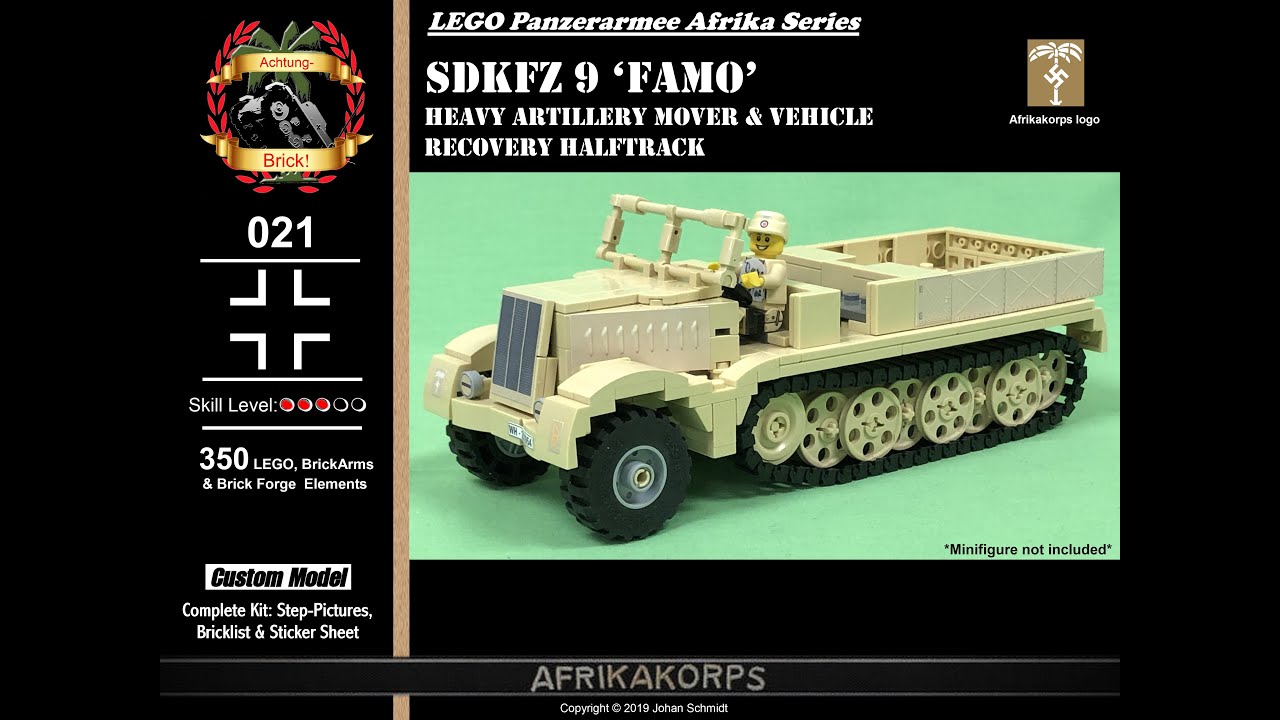 032.Lego Afrikakorps-SdKfz 9 Famo-Heavy Halftrack-Kit Review - YouTube