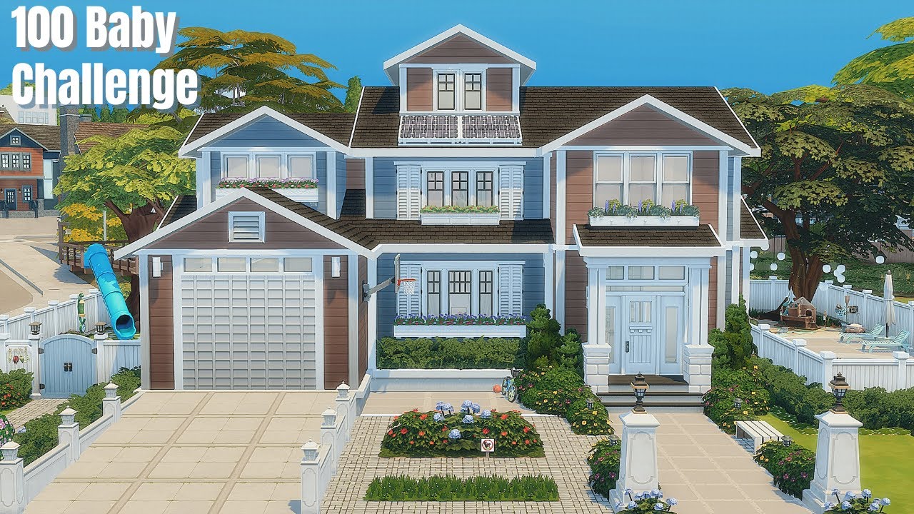 100 Baby Challenge House 🍼 | The Sims 4 | Stop Motion Build | No CC ...