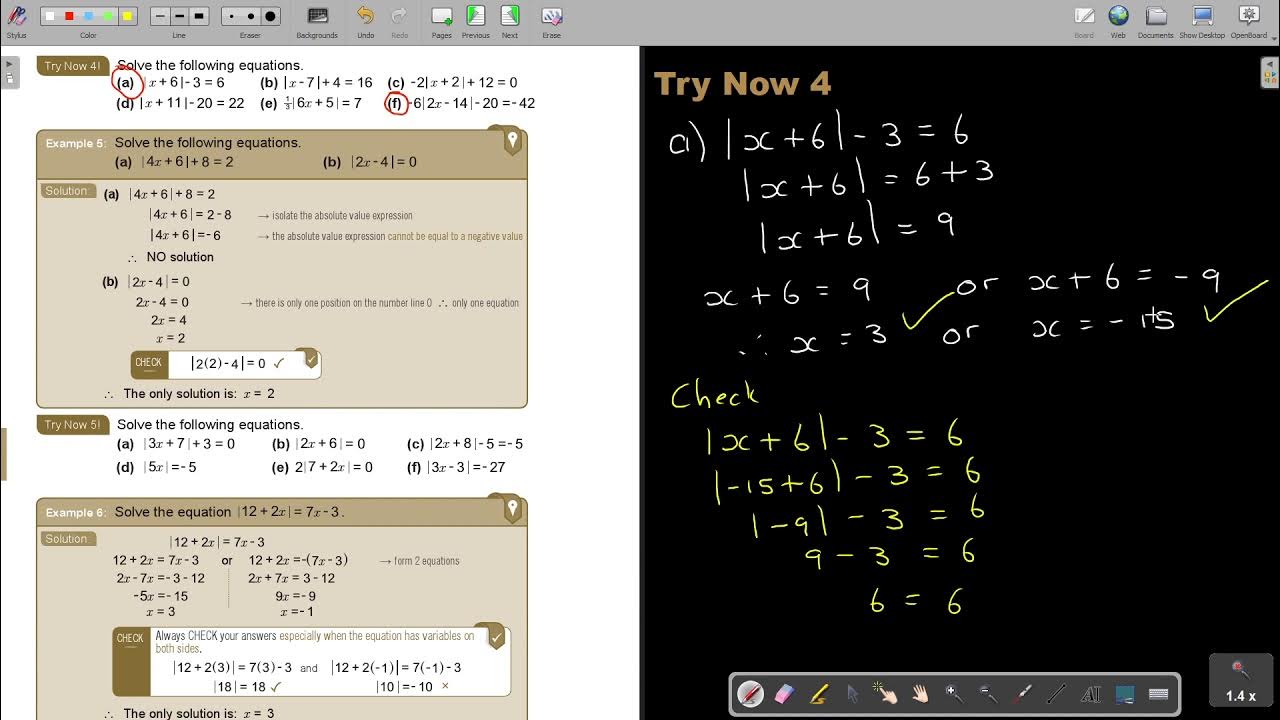8 4 Algebra Equations involving Absolute Values Part 2 - YouTube