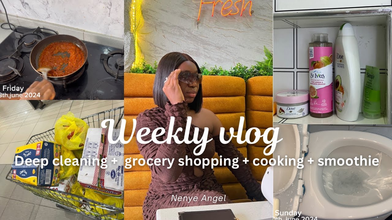 Weekly Vlog : Deep Cleaning + Grocery Shopping + cooking + smoothies ...
