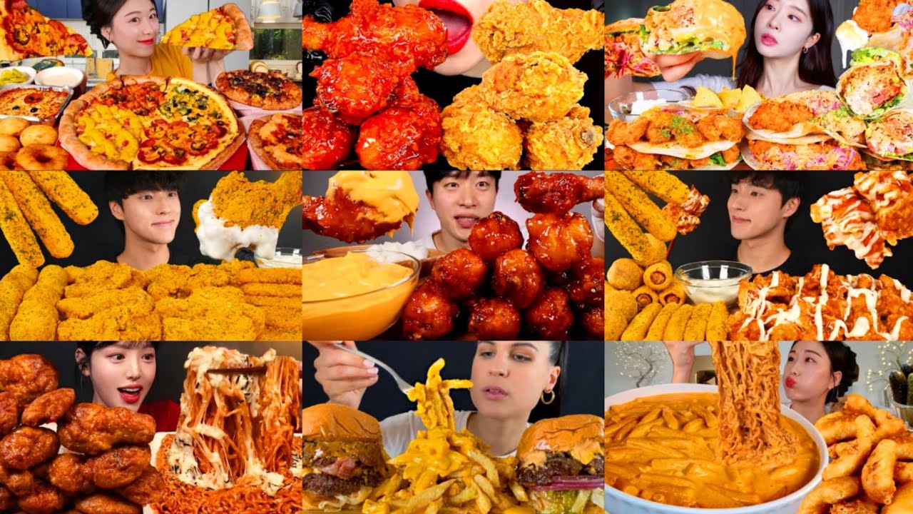 DELICIOUS FAST FOOD MUKBANG COMPILATION * SATISFYING BIG BITES VARIOUS ...