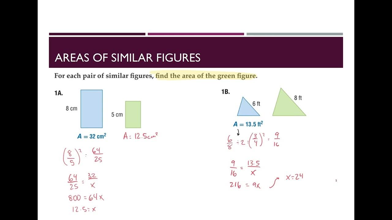 Lesson 11.5 - Areas of Similar Figures - YouTube