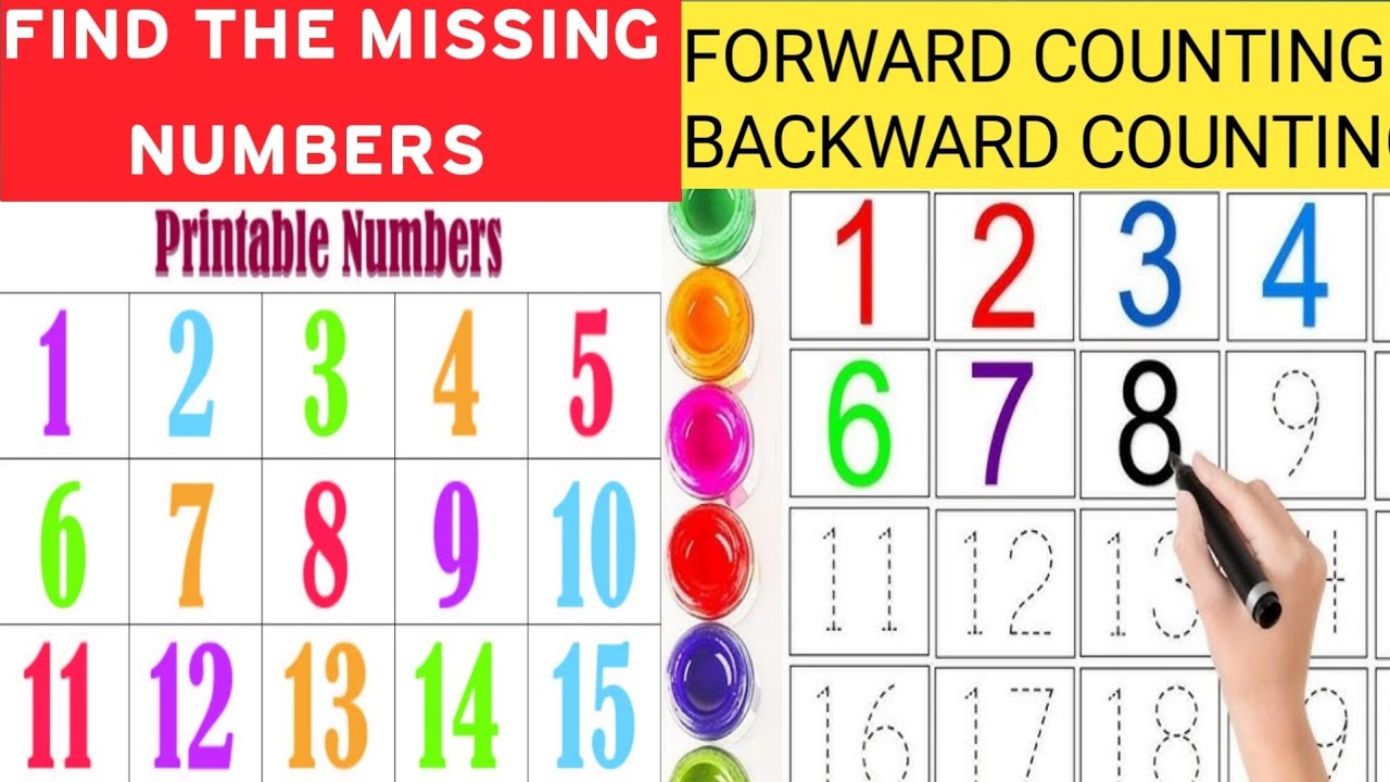 Find the missing numbers |forward counting | back word counting| pre ...