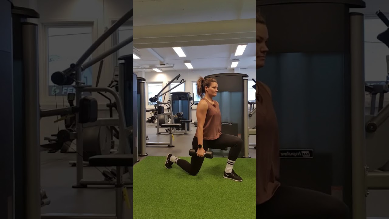 Utfall bakover med hantler - YouTube