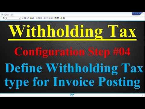 Withholding Tax Config Step #04 Define Withholding Tax Type for Invoice ...