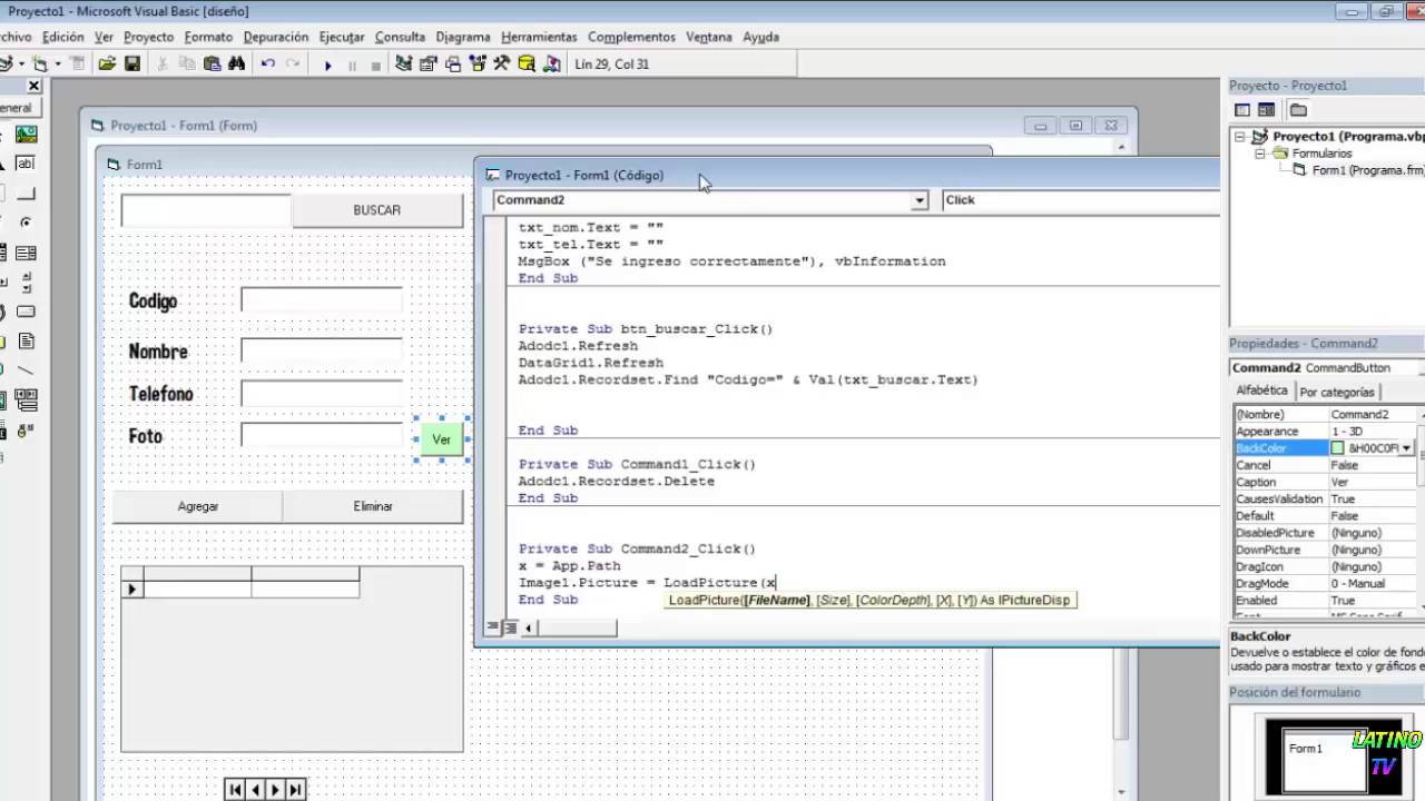 Tutorial de fotos e imagenes conectados a Visual Basic. 6.0 - YouTube