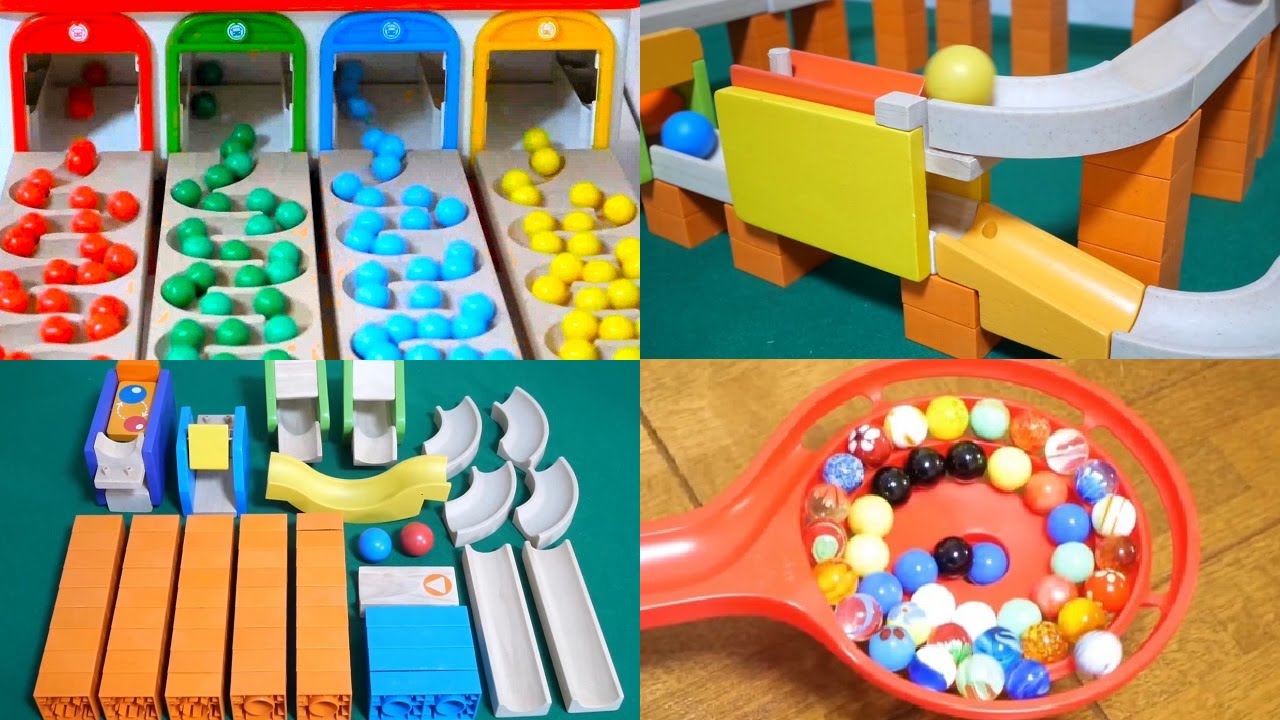 Marble Run Race ♪ 4 Trix Track courses x Pythagoras Switch x 4 colored ...