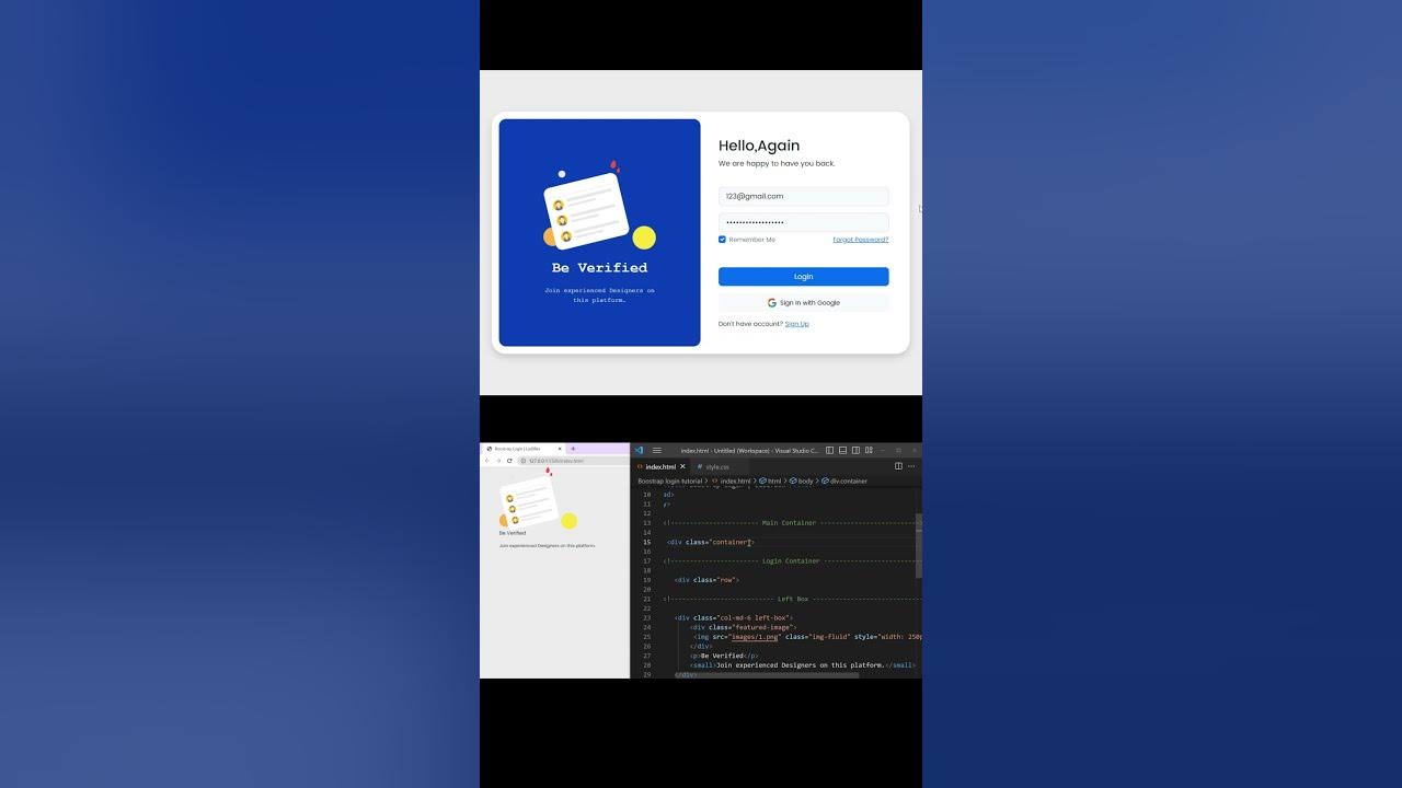 How To Make Responsive Login Form Using Html Css And Bootstrap Youtube