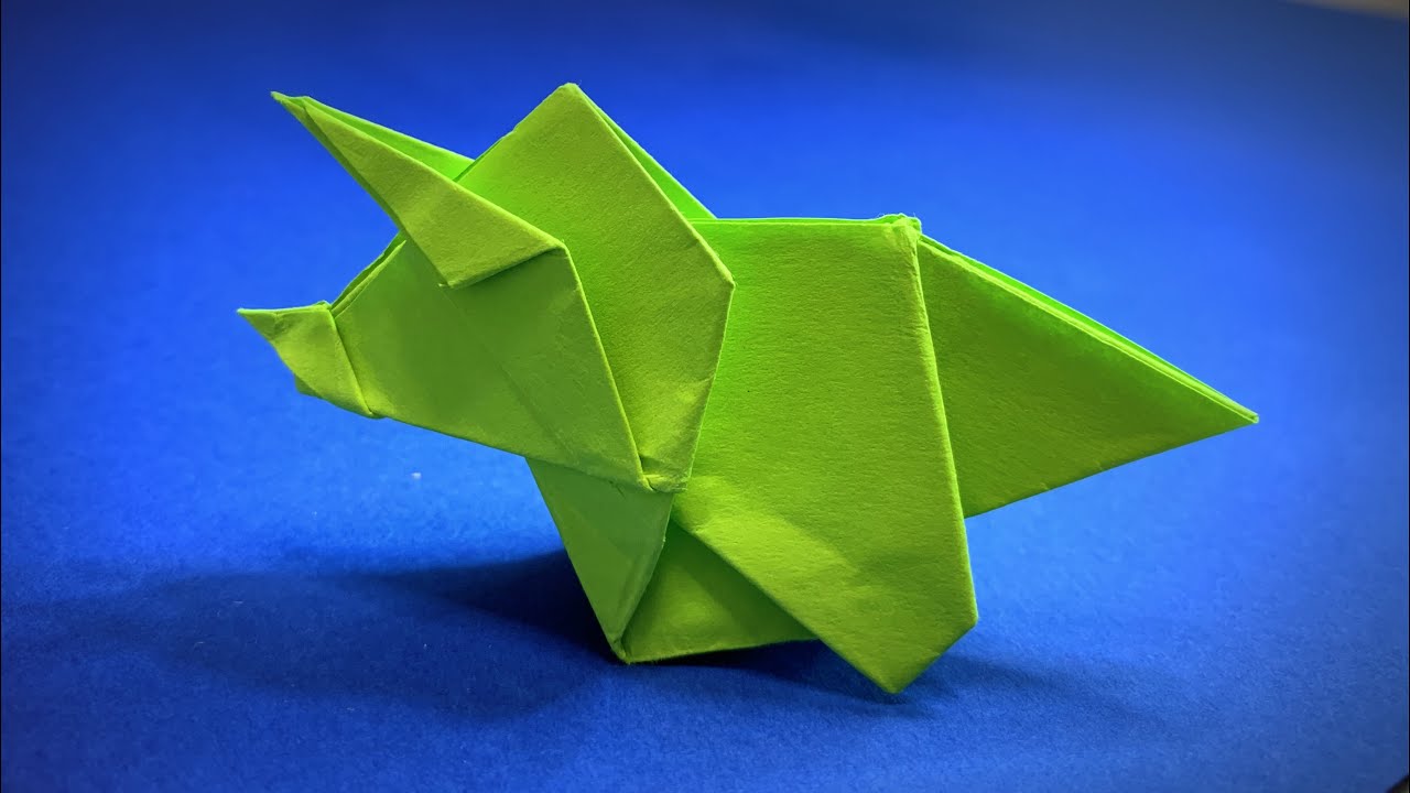 How to Make a Paper Triceratops | Origami Triceratops | Origami ...